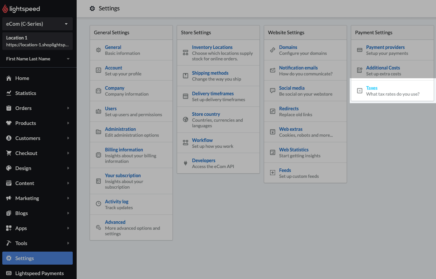 Setting up taxes in the United States (USA) – Lightspeed eCom (C-Series)