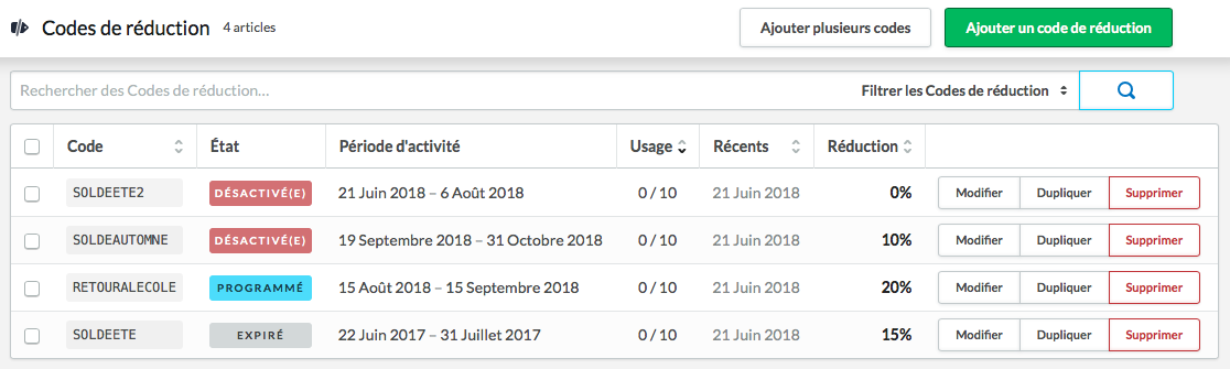 Création de codes de réduction – Lightspeed eCommerce